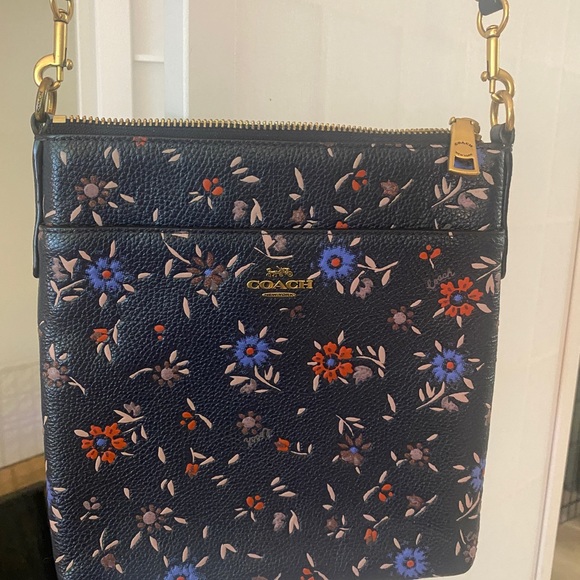 Coach | Bags | Coach Midnight Navy Crossbody Floral Wildflower | Poshmark